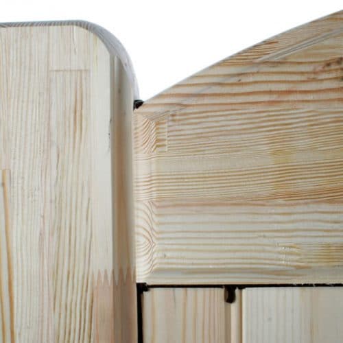 Reverse Slope Top Wooden Garden Gate - Redwood And Siberian Larch ...